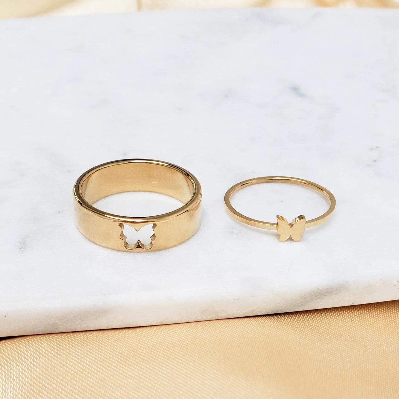 Matching butterfly rings gold store